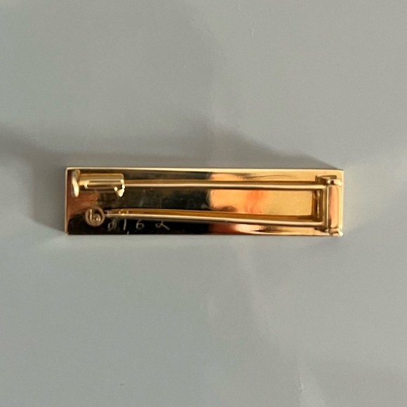 King Fook | Jewelry | Vintage 8k Gold Pave Diamond Rectangle Brooch Pin ...